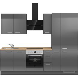 K&uuml;chenzeile Nobilia, B:270,3cm H:216,6cm T:60cm, grau, Komplettk&uuml;chen-Sets, ""Flash II", NEU: individuell anpassbar mit gratis Profi-Beratung",