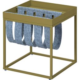 Beistelltisch Inter Link, B:35cm H:40cm T:35cm, gold, Wohnzimmer, Tische, "Club NY, Magazinenst&auml;nder, Metall & Filz, modernes Design, Ablagetisch",