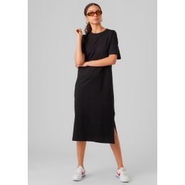 V&eacute;ro Moda VERO MODA Damen Shirtkleid "VMMOLLY SS OVERSIZE CALF DRESS NOOS", schwarz, Gr. XS, unifarben, Single Jersey, Obermaterial: 100% Baumwolle, Kleider,