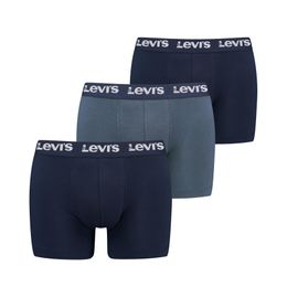Levi's LEVI'S Herren Boxershorts "LEVIS MEN REPEAT LOGO BOXER BRIEF 3P", Gr. M, blau, Obermaterial: 95% Baumwolle, 5% Elasthan, Unterhosen