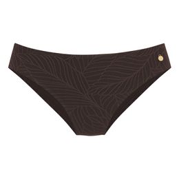 Lascana Damen Bikini-Hose "Fay", braun, Gr. 34, Strukturmuster, Obermaterial: 94% Polyamid, 6% Elasthan. Futter: 90% Polyester, 10% Elasthan,