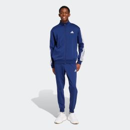 Herren Trainingsanzug "M 3S FL TT TS", blau, Gr. S, adidas Sportswear, Obermaterial: 70% Baumwolle, 30% Polyester, Sportanz&uuml;ge