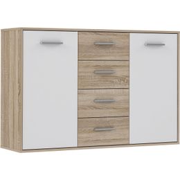 Sideboard FORTE, B:122,6cm H:81,7cm T:34,2cm, beige, Spanplatte, Wohnzimmer, Sideboards, "Sideboard, verschiedene Dekore, Schubk&auml;sten", B/H/T