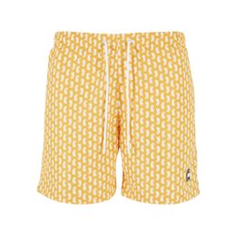 Urban Classics Herren Badeshorts "Urban Classics Herren Pattern Swim Shorts", gelb, Gr. S, 100% Polyester, Badehosen