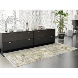 Teppich, B:80cm H:8mm L:300cm, gr&uuml;n, OCI DIE TEPPICHMARKE, Viskose, Wohnzimmer, Teppiche, "BESTELLER CAVA, auch als L&auml;ufer und in Rund", Glanz