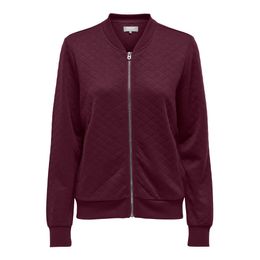 Only Damen Sweatjacke "ONLJOYCE L/S BOMBER SWT NOOS", rot, Gr. L, unifarben, Sweatware;Steppware, Obermaterial: 100% Polyester, Sweatjacken,