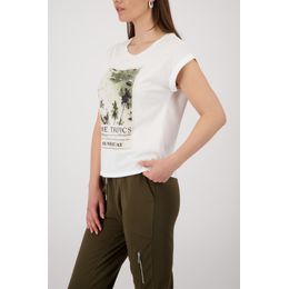 monari Damen T-Shirt "Shirt Tropics", wei&szlig;, Gr. 42, unifarben, Web, Obermaterial: 100% Baumwolle, Shirts, Regular fit mit Print