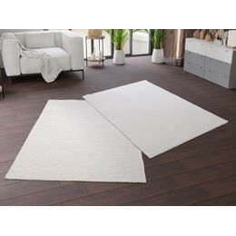 Teppich, B:65cm H:5mm L:130cm, beige, OCI DIE TEPPICHMARKE, Polyester, Wohnzimmer, Teppiche, "JOKER OF STRIPES", Wendeteppich, weiche flache