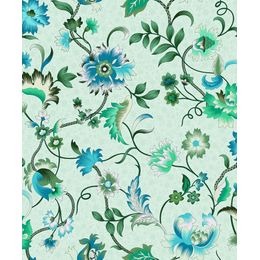 marburg Vliestapete "Botanical Dreams", B/L: 0,53m x 10,05m, Rollen: 1, blau, Wohnzimmer, Tapeten, moderne Tapete f&uuml;r Wohnzimmer Schlafzimmer K&uuml;che