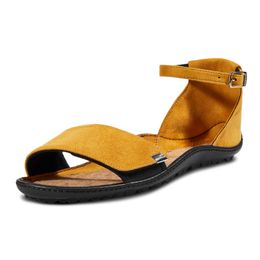 Leguano Damen Barfu&szlig;schuh "JARA", Gr. 44, gelb, Lederimitat, Textil, Velourslederimitat, Schuhe, Sommerschuh, Sandale, Sandalette, mit praktischem