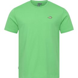 Ragwear Herren T-Shirt "Samms D Gots YOUMODO"gr&uuml;n, Basic, Gr. L, Material: 100% Baumwolle, Shirts, Kurz&auml;rmliges Shirt mit Fu&szlig;ball-Stickerei