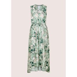 Madeleine Mode MADELEINE Damen Midikleid "Druckkleid Midikleid mit floralem Muster", gr&uuml;n, Modern, Gr. 36, Obermaterial: 100% Polyester PES., Kleider, Taillenzug