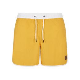 Urban Classics Herren Badeshorts "Urban Classics Herren Retro Swimshorts", gelb, Gr. XXXL, 100% Polyamid, Badehosen