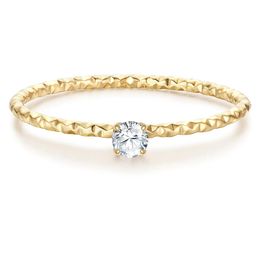 EASTSIDE Damen Solit&auml;rring "ES2005", 56, Edelstahl, 1mm, gelb, Edelstahl, Fingerringe