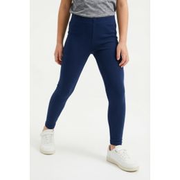 Hummel M&auml;dchen Leggings, blau, Gr. 128, Obermaterial: 95% Baumwolle, 5% Elasthan, Hosen, f&uuml;r Kinder und Jugendliche geeignet