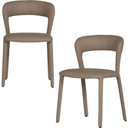 Esszimmerstuhl Woood, B:51cm H:76cm T:56cm, beige, Holzwerkstoff, St&uuml;hle, "Noble mit Bezug und vollgepolstertem Gestell B 51 x T 56 x H 76 cm", (Set,