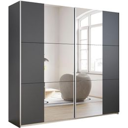 Schwebet&uuml;renschrank Rauch, B:218cm H:210cm T:59cm, grau, Holzwerkstoff, Schr&auml;nke, "Kleiderschrank Dreht&uuml;renschrank Schrank Garderobe KRONACH",