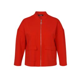 frapp Damen Blouson "frapp Jacke", rot, Gr. 50, uni, Obermaterial: 64% Viskose CV. 32% Polyamid PA. 4% Elasthan EL., Jacken, Gro&szlig;e Gr&ouml;&szlig;en
