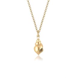 Elli Damen Kette mit Anh&auml;nger "Anh&auml;nger Muschel 925 Sterling Silber vergoldet", 45, ohne Stein, Silber 925 (Sterlingsilber), L: 45, gold, Silber 925