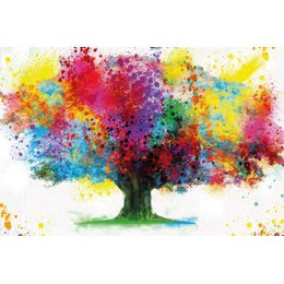 Deco-Panel Reinders, B:90cm H:60cm, bunt, MDF, Papier, Bilder, "Coloured Tree"