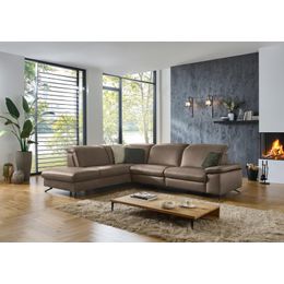 Ecksofa DIE PLANBAR, B:297cm T:245cm, braun, Wohnzimmer, Sofas, "PN-EM20091, L-Form, Breite 297 cm", inkl. Kopfteilverstellung, optional elektr.