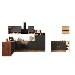 K&uuml;chenzeile respekta, B:310cm H:205cm T:60cm, grau, Komplettk&uuml;chen-Sets, "Hilde", Breite 310 cm, 90 cm Arbeitsh&ouml;he, in exklusiver Konfiguration f&uuml;r
