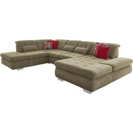 Wohnlandschaft DIE PLANBAR, B:382cm H:84cm T:260cm, grau, 100% Polyester, Sofas, "MP-IN17004 U-Form, Breite 382 cm, mit Kaltschaum-Polsterung", inkl.