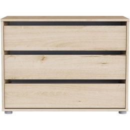Schubkastenkommode Demeyere Group, B:80cm H:58,1cm T:39,6cm, beige, Spanplatte, Sideboards