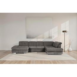 Wohnlandschaft DIE PLANBAR, B:382cm H:84cm T:260cm, grau, 88% Polyester, 12% Polyamid, Sofas, "MP-IN17004 U-Form, Breite 382 cm, mit