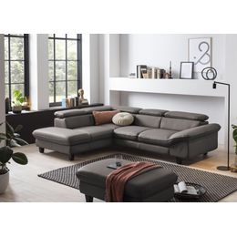 Home Affaire Kinder Ecksofa "Pilot L-Form", B/H/T: 266cm x 73cm x 108cm, Leder PAMPAS, Ottomane links,mit Kopfteilverstellung,mit Bettfunktion,mit