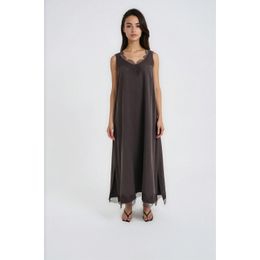 Smith & Soul SMITH & SOUL Damen Sommerkleidschwarz chocolat, Gr. S, unifarben, Web, Material: 100% Lyocell, Kleider, mit V-Ausschnitt