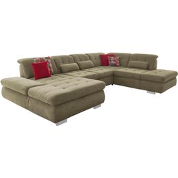 Wohnlandschaft DIE PLANBAR, B:382cm H:84cm T:260cm, grau, 100% Polyester, Sofas, "MP-IN17004 U-Form, Breite 382 cm, mit Kaltschaum-Polsterung", inkl.