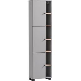 Hochschrank Welltime, B:44,9cm H:167,6cm T:23,4cm, grau, FSC-zertifizierter Holzwerkstoff, Badezimmer, Schr&auml;nke, "Lugo, Hochschrank, Made in Germany,