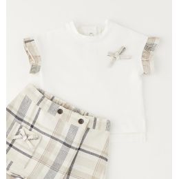 MINIBANDA M&auml;dchen Shorts "BABY GIRL SUMMER SET", beige, Gr. 68, 95% Baumwolle, 5% Elasthan - 100% Baumwolle, Hosen