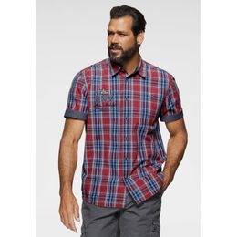 MAN'S WORLD MAN'S WORLD Herren Kurzarmhemd, wei&szlig;, Gr. 4XL, kariert, Obermaterial: 100% Baumwolle, Hemden, mit Print und Stickerei