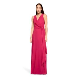 Vera Mont Damen Abendkleid "Damen mit Volant"schwarz raspberry, Gr. 46, Chiffon, Obermaterial: 100% Polyester. Futter: 100% Polyester, Kleider