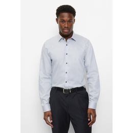OLYMP Herren Businesshemd "OLYMP No. Six, Super Slim, New York Kent mit extra langem Arm", grau, Gr. 36, 100% Baumwolle, Hemden