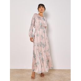Apricot Damen Strickkleid "Silhouette Floral Satin Schimmer Maxi Kleid", wei&szlig;, Gr. 40, gemustert, Obermaterial: 99% Polyester PES. 1% metallisierte