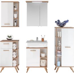 Badm&ouml;bel-Set SAPHIR, B:160cm H:200cm T:33cm, wei&szlig;, Holzwerkstoff, Kastenm&ouml;bel-Sets, "4-teilig, mit Soft-Close T&uuml;ren"