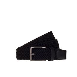 Mustang Herren Stretchg&uuml;rtel ""Nolan"", schwarz, Gr. 115, unifarben, Materialmix, G&uuml;rtel, mit elastischer Kunstfaser und Lederanteil, 3,5 cm breit,