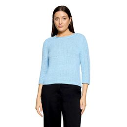 Betty Barclay Damen Strickpullover "Damen mit 3/4 Arm", blau, Basic, Gr. 48, Strick, Obermaterial: 65% Polyacryl, 35% Polyamid, Pullover