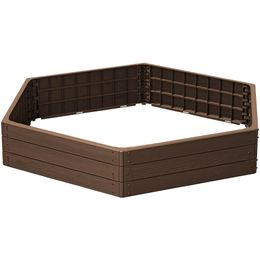 Palisade Prosperplast, H:25cm T:129cm, braun, Kunststoff, Beeteinfassungen, "Base Wood", BxT: 148x129 cm
