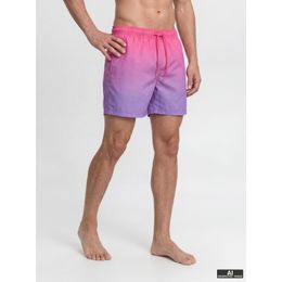 Jack & Jones JACK & JONES Herren Badeshorts "JPSTMAUI HORIZON DIP DYE SWIM SHORTS", pink, Gr. S, bedruckt, Web, Polyester, Badehosen, Kunstfaser, normal