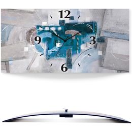 Wanduhr Artland, B:60cm H:30cm T:0,3cm, blau, Wohnzimmer, Wanduhren, "Abstrakte blaue Kreise", wahlweise mit Quarz- oder Funkuhrwerk, lautlos ohne
