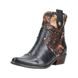 Laura Vita Damen Stiefelette "Laura Vita Stiefelette Leder/Textil", Gr. 37, blau, Leder, Textil, Schuhe