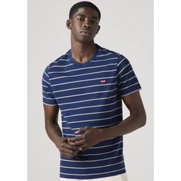 Levi's LEVI'S Herren T-Shirt, blau, Gr. S, gestreift, Jersey, Obermaterial: 100% Baumwolle, Shirts, mit Streifenmuster