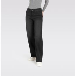 MAC Damen Weite Jeans "Dream Wide authentic", schwarz, Gr. 38, unifarben, Denim/Jeans, Obermaterial: 90% Baumwolle, 7% Elastomultiester, 3% Elasthan,