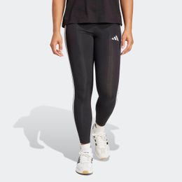 Damen Trainingstights "W 3S SJ LEG", schwarz-wei&szlig;, Gr. L, adidas Sportswear, Obermaterial: 90% Baumwolle, 10% Elasthan, Hosen, sportlicher Look mit
