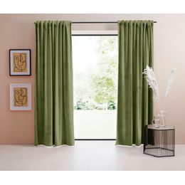 Gardine, B:140cm H:145cm, gr&uuml;n, LeGer Home by Lena Gercke, Polyester, Polyester, Wohnzimmer, Gardinen, "LADINA", blickdicht, gewebt, verschiedene