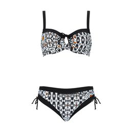 Sunflair Bikini Damen Gr&ouml;&szlig;e L dunkelorange / schwarz / wei&szlig;